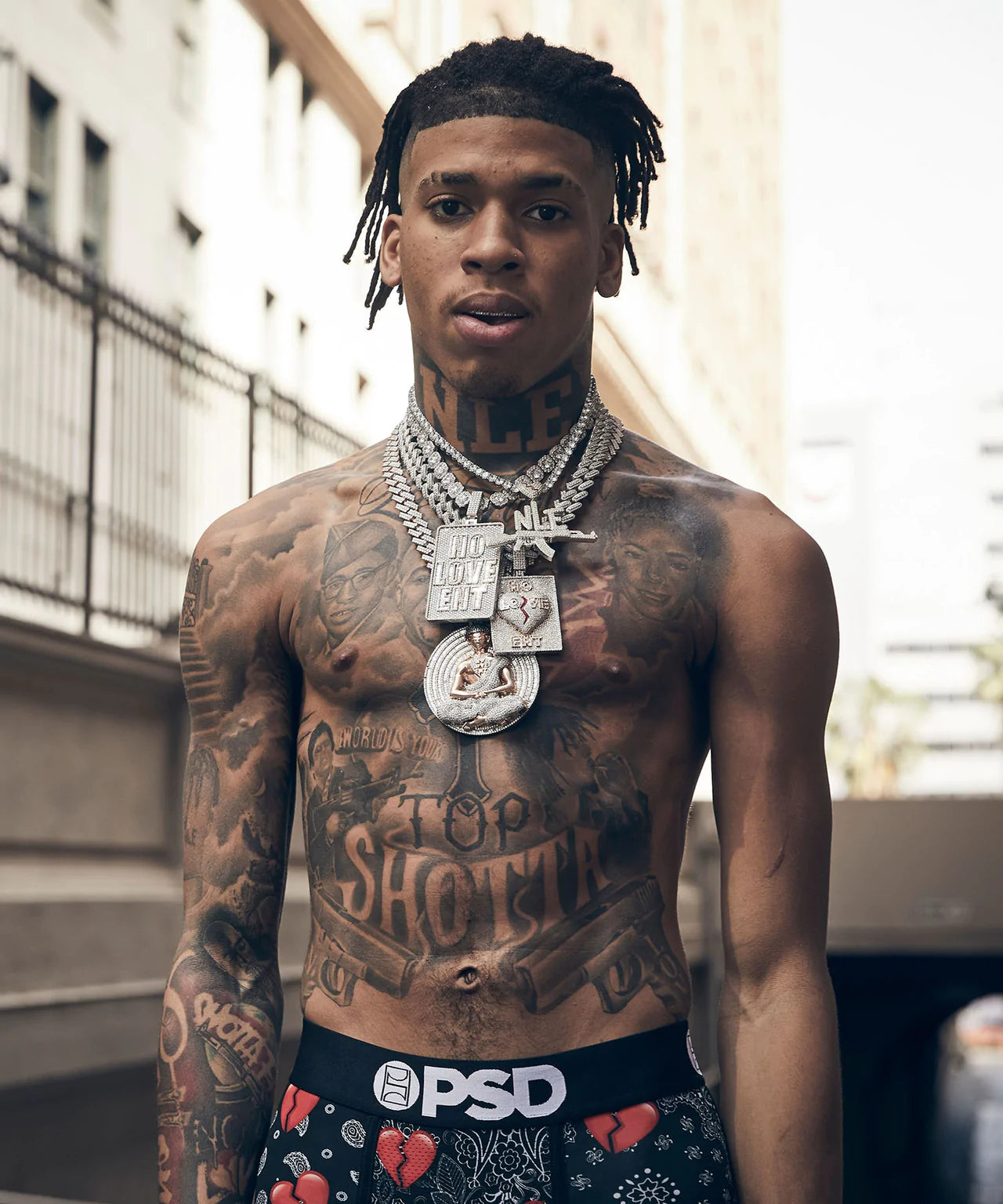 Nle choppa chest tattoo - Bronctattooaus.com